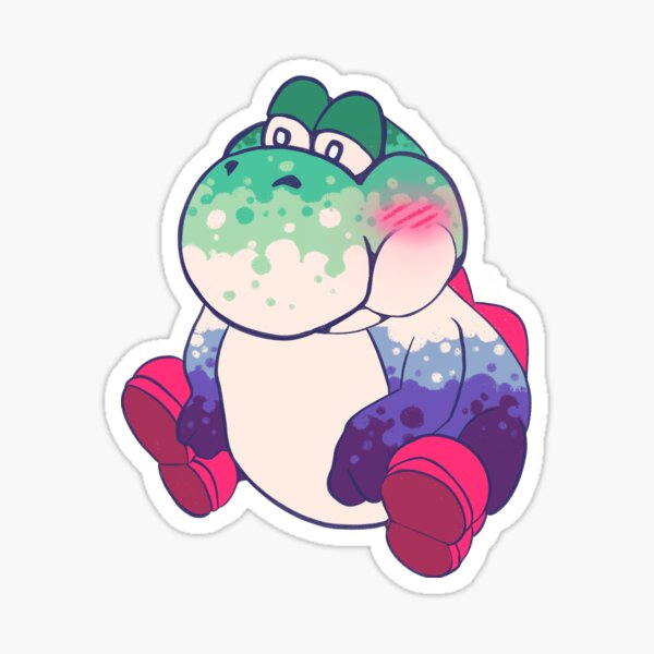 "Gay / MLM Pride Round Yosh Dinosaur sticker" Sticker for Sale by ...