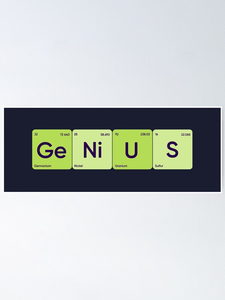 "Genius Periodic Table of Elements" Poster for Sale by 5thseason-shop ...
