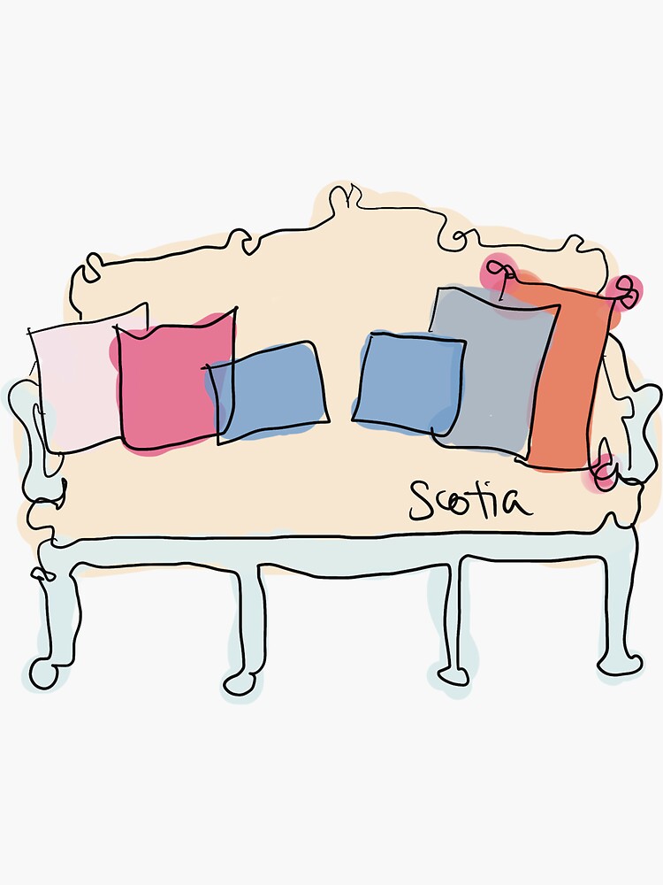 "This is a nice couch" Sticker for Sale by Scotiaboydart | Redbubble