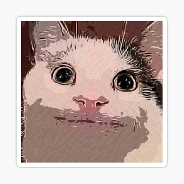"Popular meme Cat OIL PAINTING style Artwork" Sticker for Sale by M ...