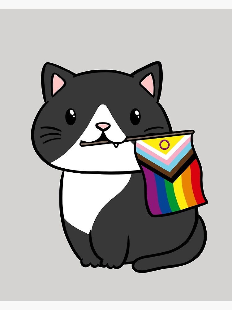 "Cat Progress Pride Flag, Cat Themed Pride Gift, Tuxedo Cat Progress ...