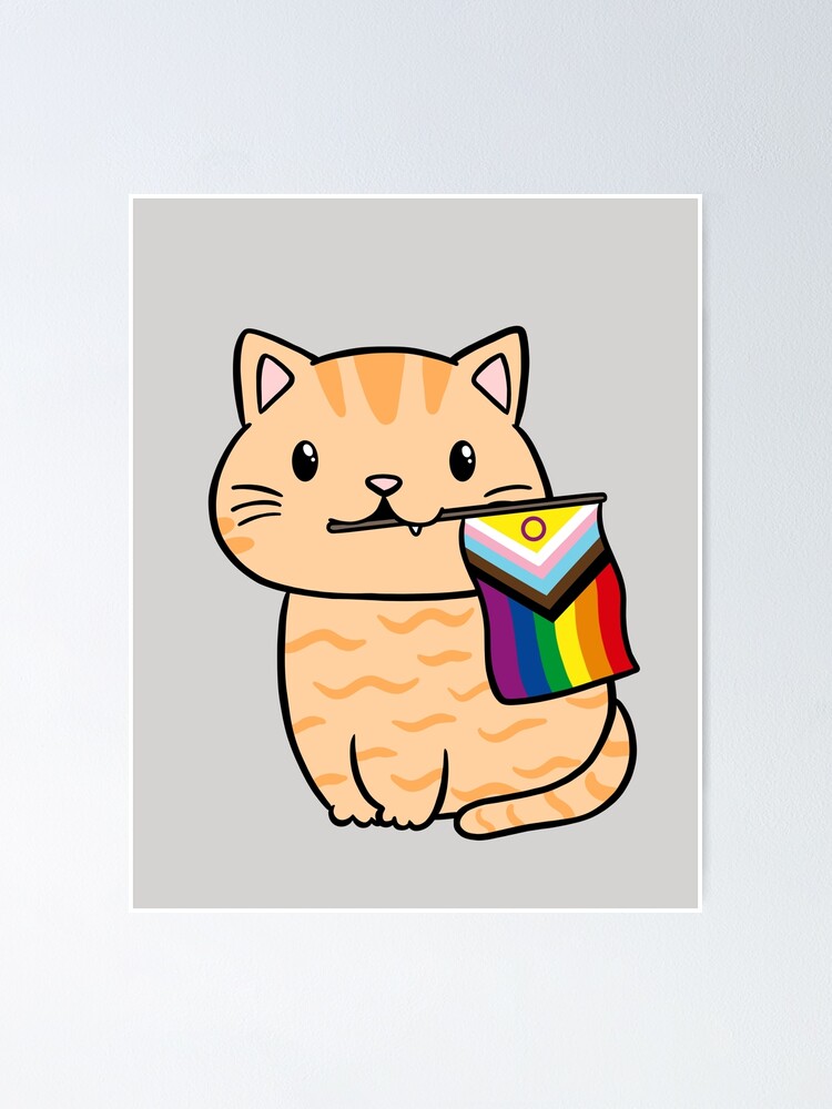 "Cat Progress Pride Flag, Cat Themed Pride Gift, Ginger tabby Cat ...