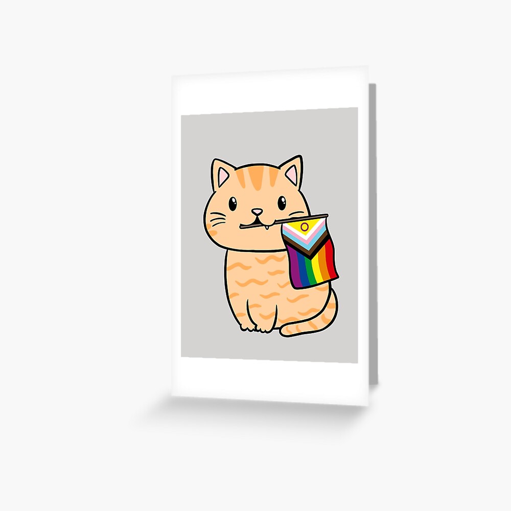 "Cat Progress Pride Flag, Cat Themed Pride Gift, Ginger tabby Cat ...
