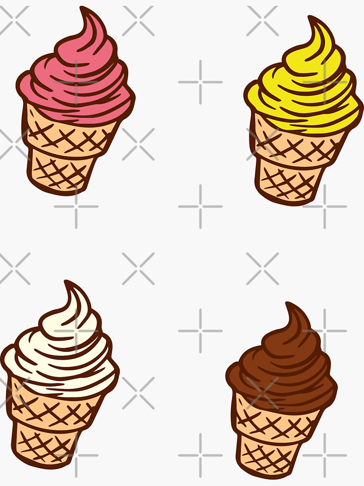 "Ice Cream Pack, Set" Sticker for Sale by ArtTraveller94 | Redbubble