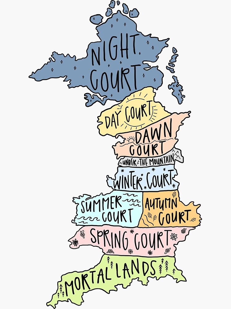 "doodled map of prythian" Sticker for Sale by stickerfanatic | Redbubble