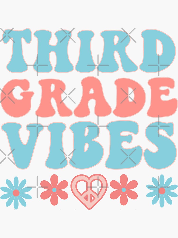 "Groovy Retro Third Grade Vibes Back to School" Sticker for Sale by ...