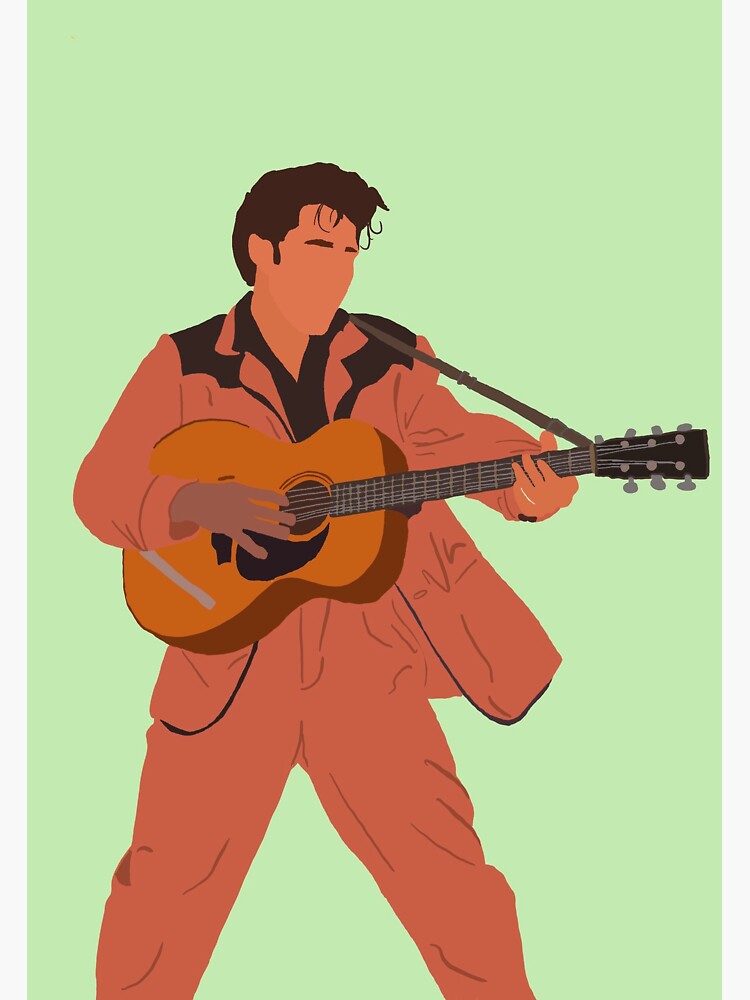 "Austin Butler Elvis Playing Guitar" Sticker for Sale by JasmineGrace71 ...