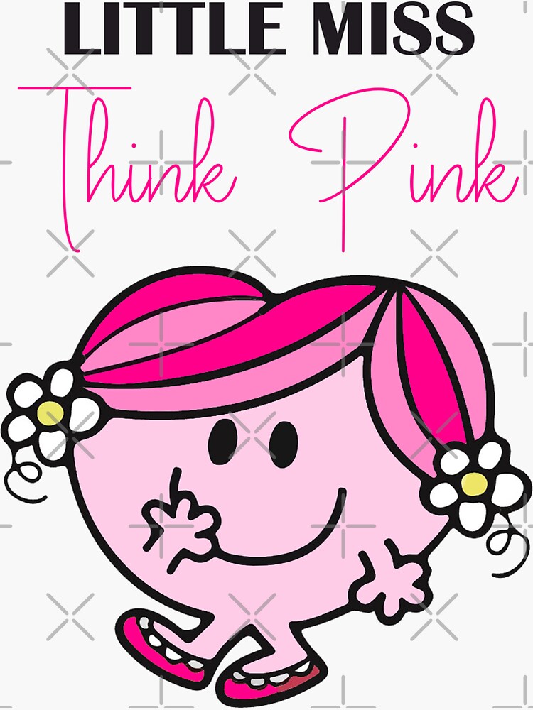 "little miss think pink sticker" Sticker for Sale by jaclynacn | Redbubble