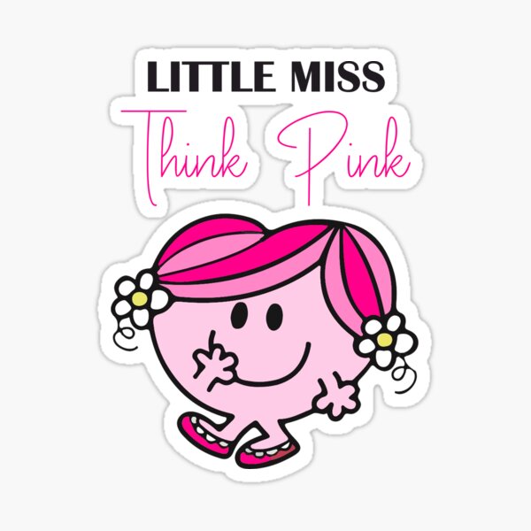 "little miss think pink sticker" Sticker for Sale by jaclynacn | Redbubble