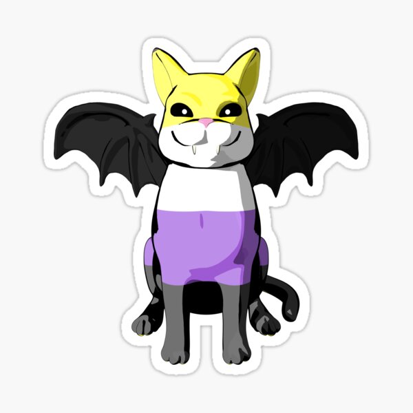 "Non Binary Pride Bat Cat" Sticker for Sale by Alessia-Panduh | Redbubble