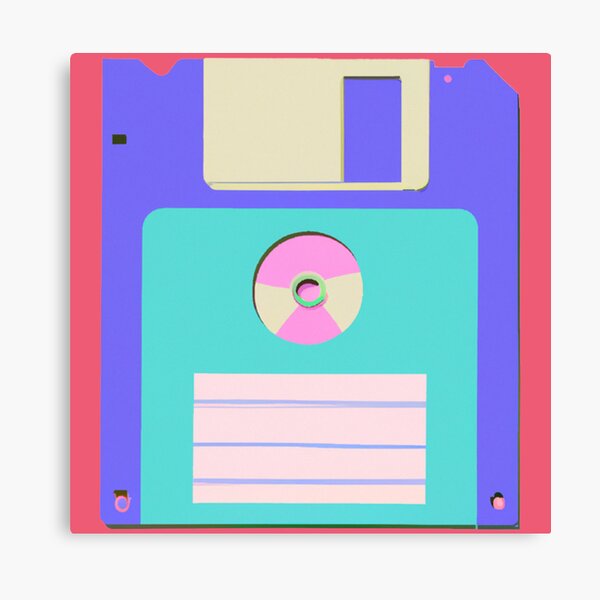 "a floppy disc, in the vaporwave style of the 90s, pastel color palette ...