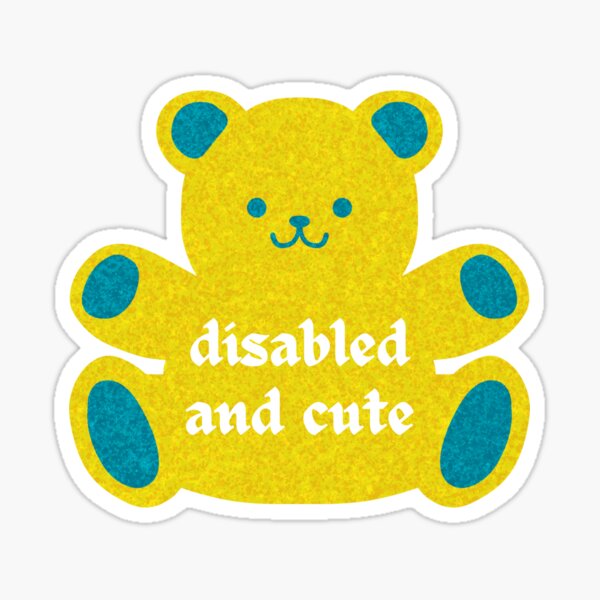 "disabled and cute bear" Sticker for Sale by murdypls | Redbubble