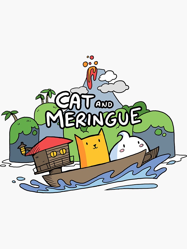 "Cat and Meringue" Sticker by bigpunchstudios | Redbubble