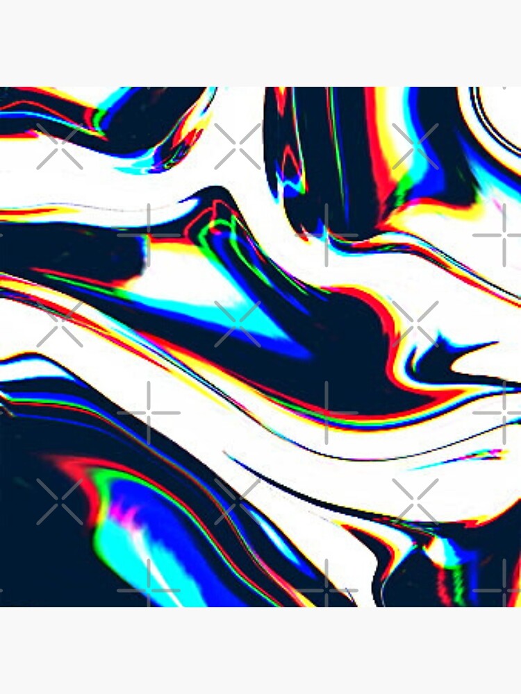 "Trippy Liquid Art Black and White Liquid Drip Glitch | StokedUpArt ...