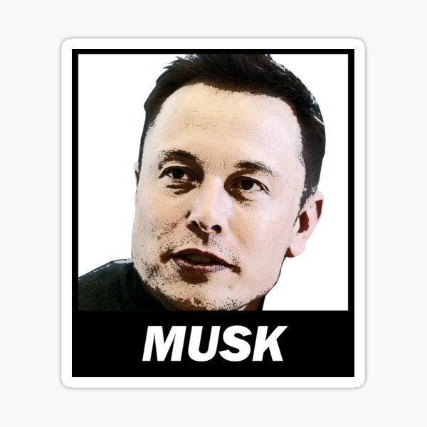 "Elon Musk " Sticker for Sale by VDKPatterns | Redbubble