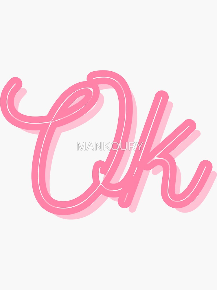 "Pink OK or OK in pink color" Sticker for Sale by MANKOURY | Redbubble
