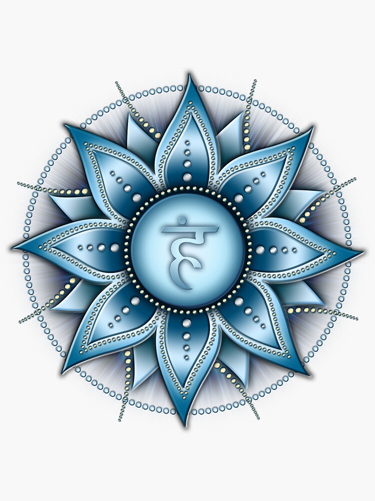 "THROAT CHAKRA SYMBOL (5.Chakra, Vishuddha)" Sticker for Sale by ...