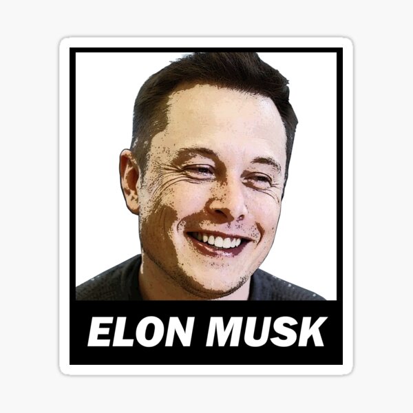 "Elon Musk " Sticker for Sale by VDKPatterns | Redbubble