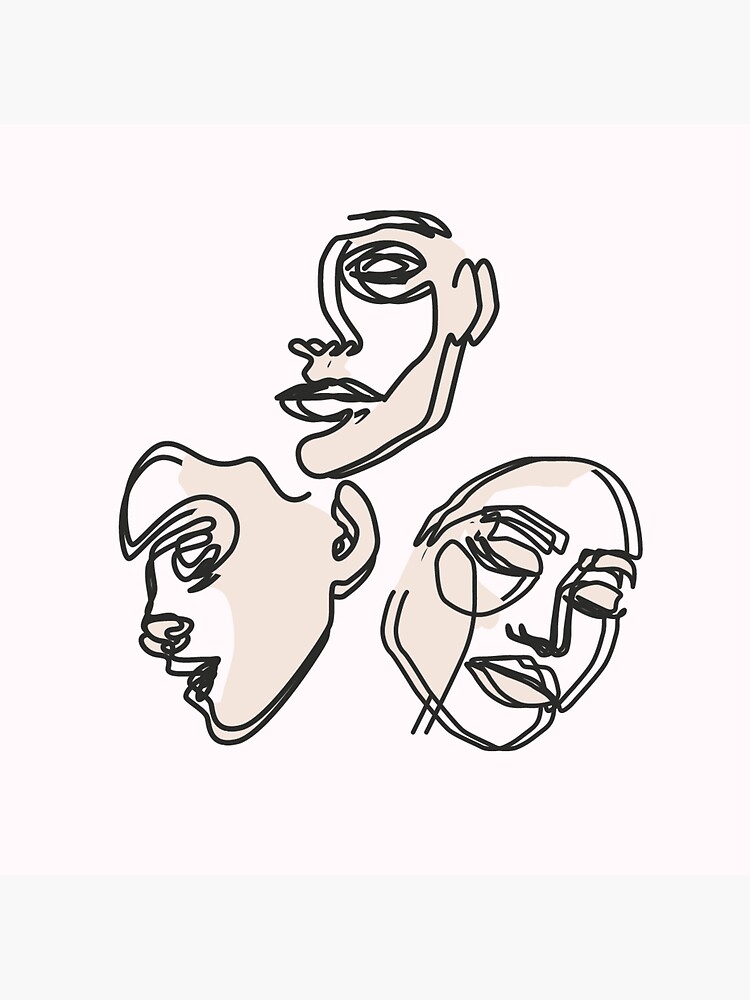 "Beautiful Faces line art" Sticker for Sale by SkortStickers | Redbubble