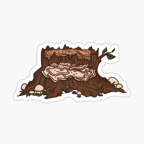 "Oyster Mushroom Tree Stump Sticker" Sticker for Sale by JuicedPhrog ...