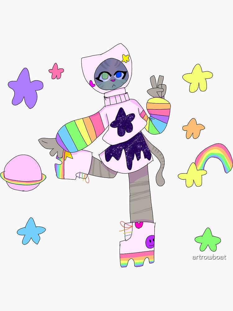 "rainbow space cat" Sticker for Sale by artrowboat | Redbubble