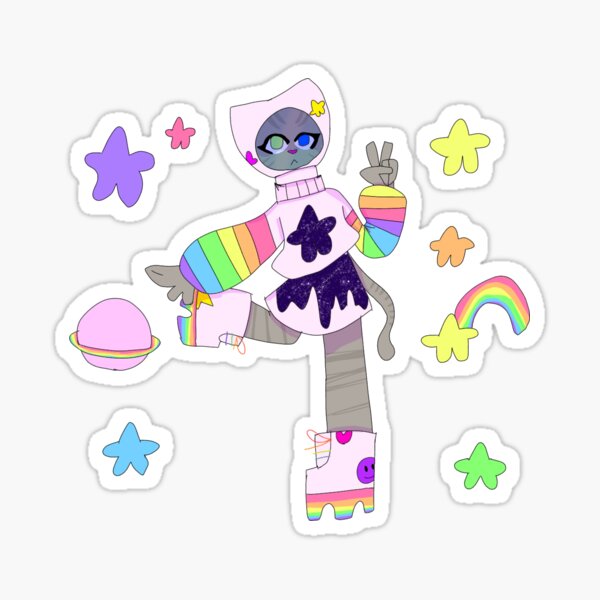 "rainbow space cat" Sticker for Sale by artrowboat | Redbubble