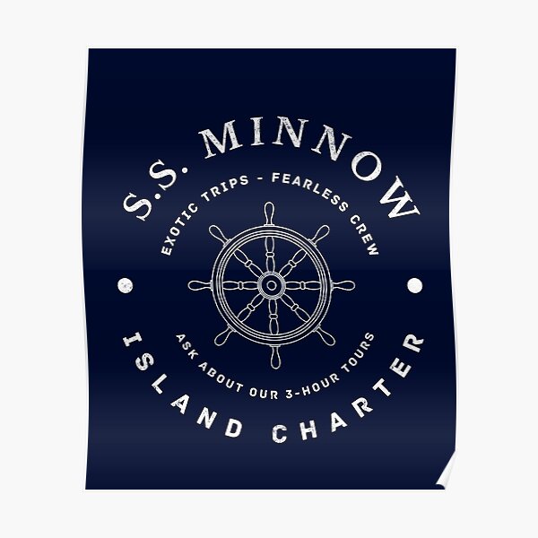 "S.S. Minnow Island Charter - modern vintage logo" Poster for Sale by ...