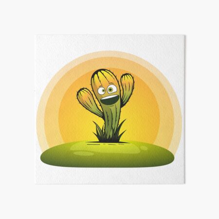 "crazy happy screaming Cactus man standing alone in desert with sunrice ...