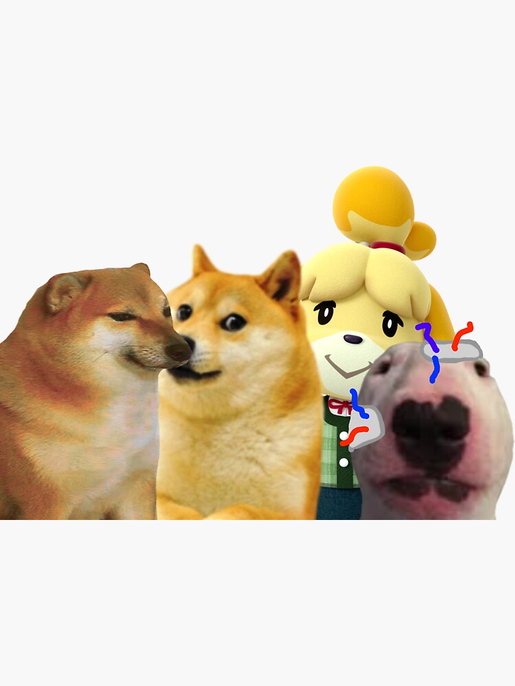 "One Night At Cheems" Sticker for Sale by SuperCoward | Redbubble