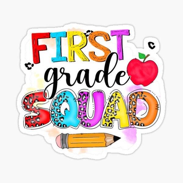 "Boho Leopard First Grade Teacher Squad First Day Of School" Sticker ...