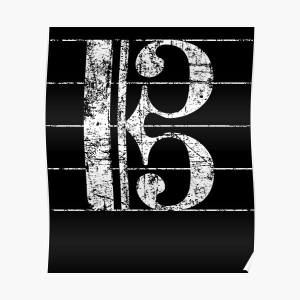 "Alto Clef, Viola Key Sheet Lines Vintage White" Poster for Sale by ...