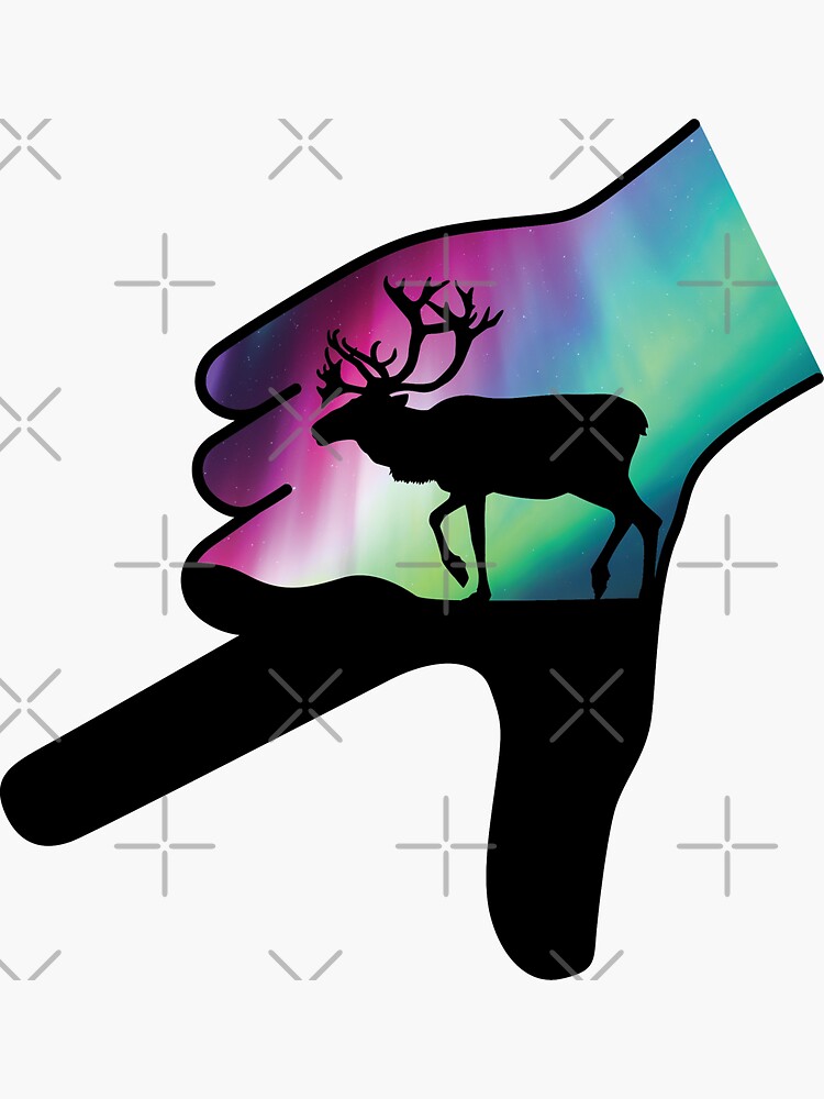 "Alaska Represent Hand Signal Aurora Caribou" Sticker for Sale by ...