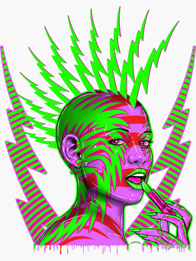 "Neon Punk Girl" Sticker for Sale by kylersharp | Redbubble