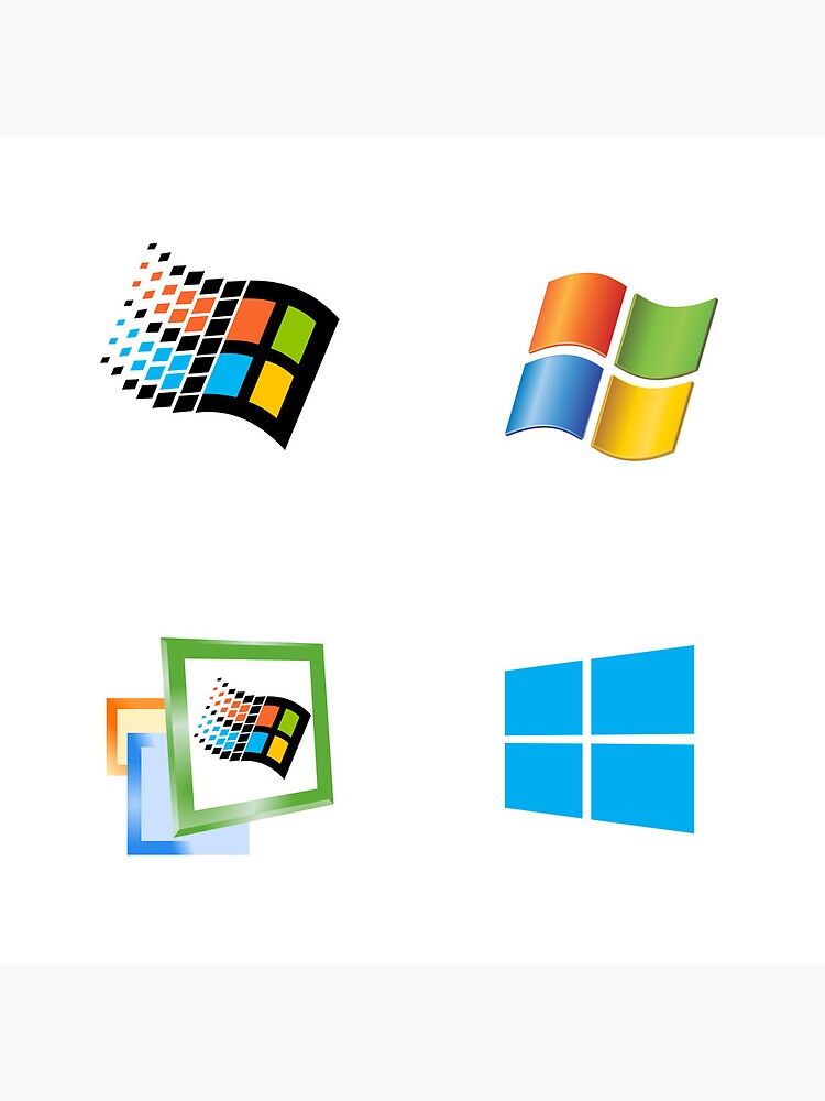 Windows logo evolution through the ages Premium Matte Vertical Poster ...