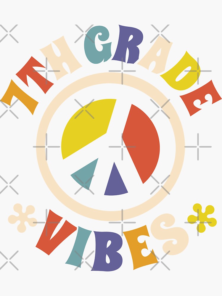 Pegatina «Vibraciones del séptimo grado Signo de la paz del séptimo ...