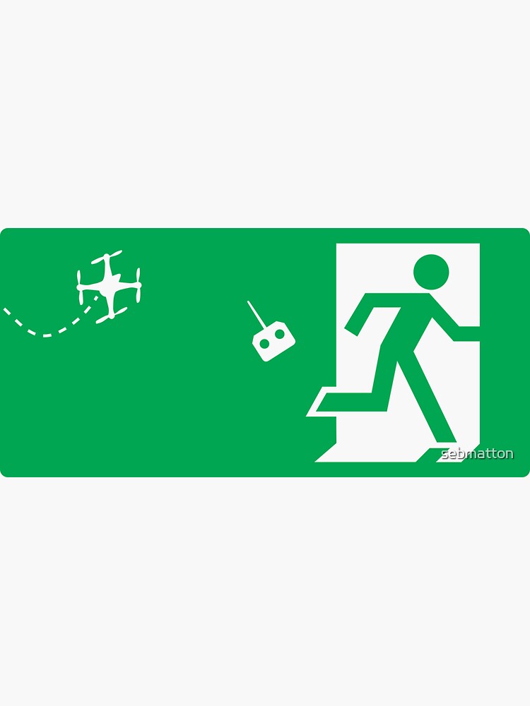 "Warning Drone !" Sticker for Sale by sebmatton | Redbubble