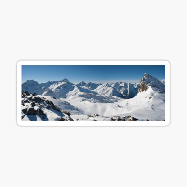 "Snowy Peaks of French Alps" Sticker for Sale by stedata | Redbubble