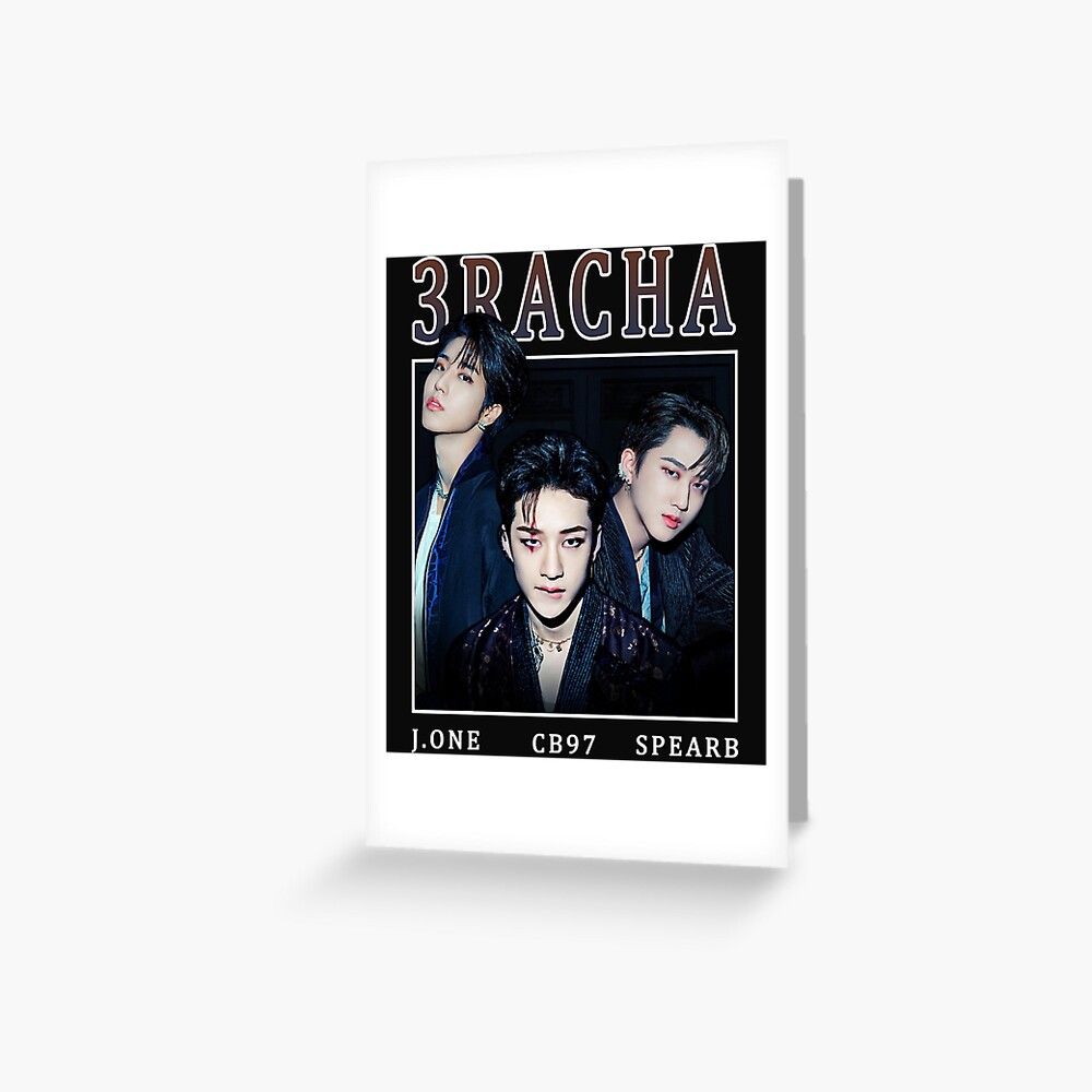 "3RACHA Stray Kids Vintage Retro Kpop Band Style 90s" Greeting Card for ...