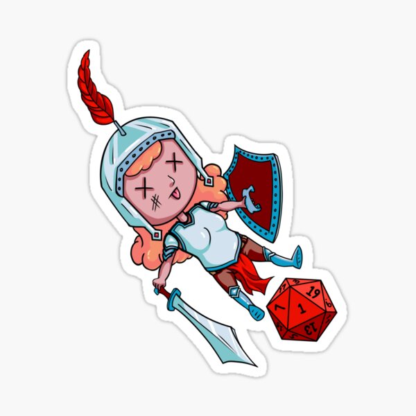 "DnD Fighter Dead TPK, Dungeons and Dragons" Sticker for Sale by ...