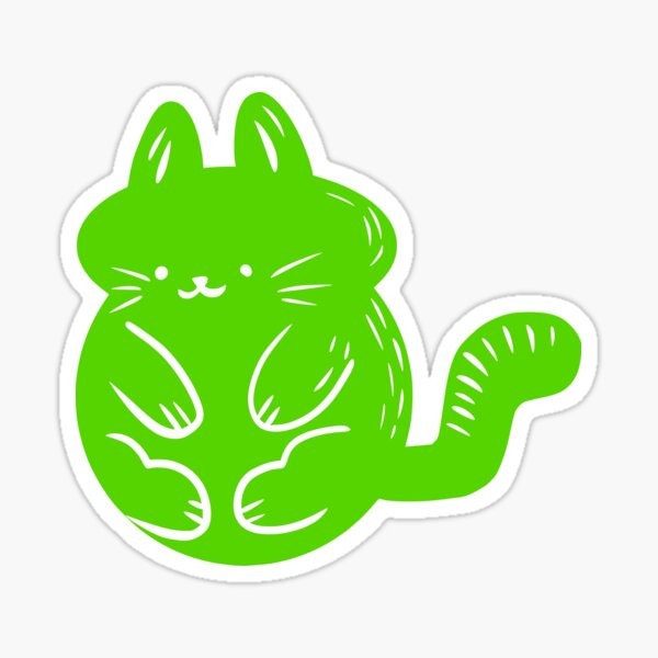 "chubby green cat" Sticker for Sale by ramonparaiba | Redbubble