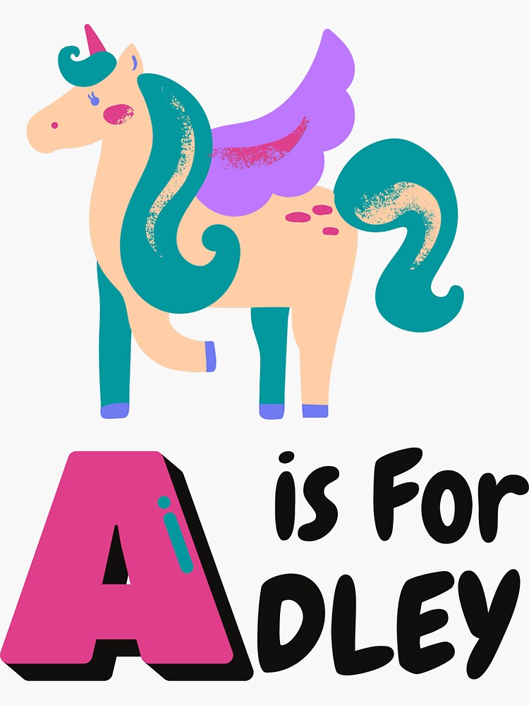 "A For Adley" Sticker for Sale by DPBros | Redbubble