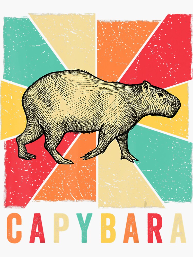 "Retro Vintage Style Capybara Capybara" Sticker for Sale by ngferewr ...