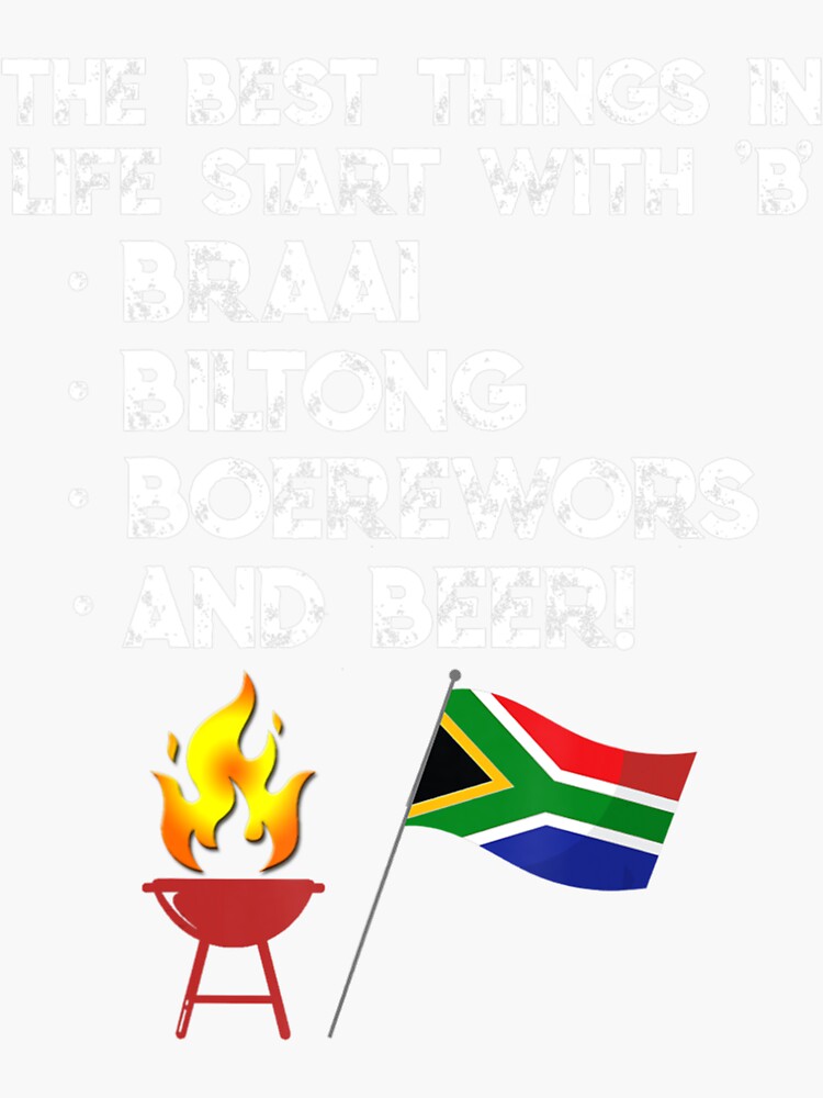 "South African Bs Beer Biltong Boerewors Braai" Sticker for Sale by ...