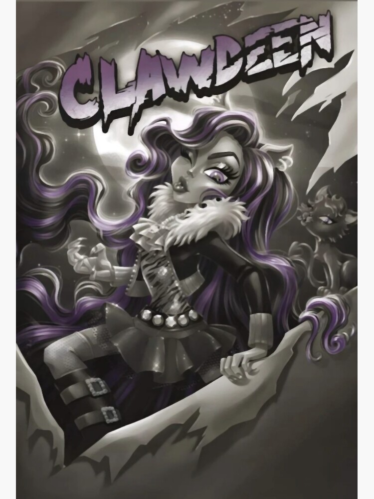 "Black and White Clawdeen Wolf Poster" Poster for Sale by popcultmania ...