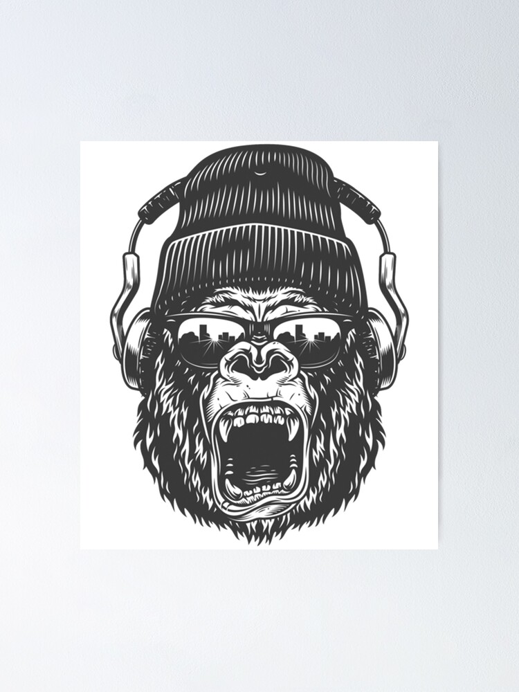 "gorilla, head, gorilla, male, monkey, ringleader, primate, classic, t ...