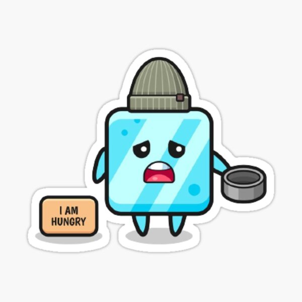 "Hungry cute cube " Sticker for Sale by SassyMuskRed | Redbubble