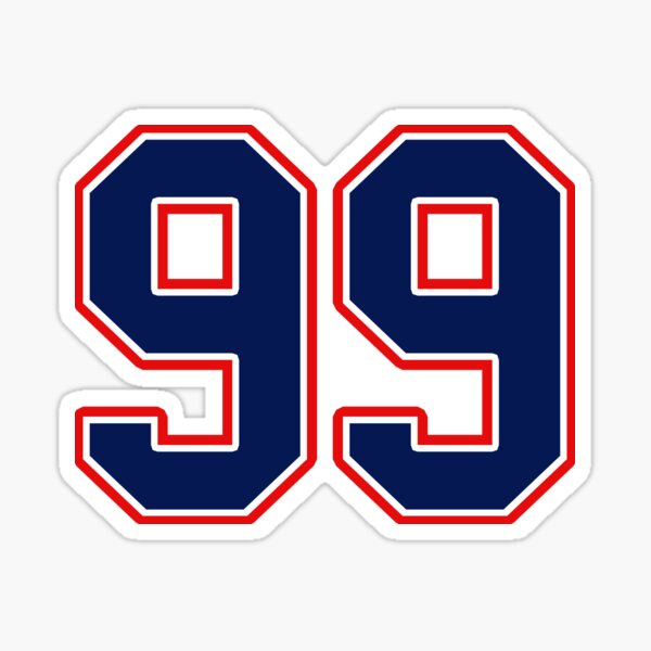 "Number Ninety Nine 99 Sports Jersey" Sticker for Sale by MSBDesign ...