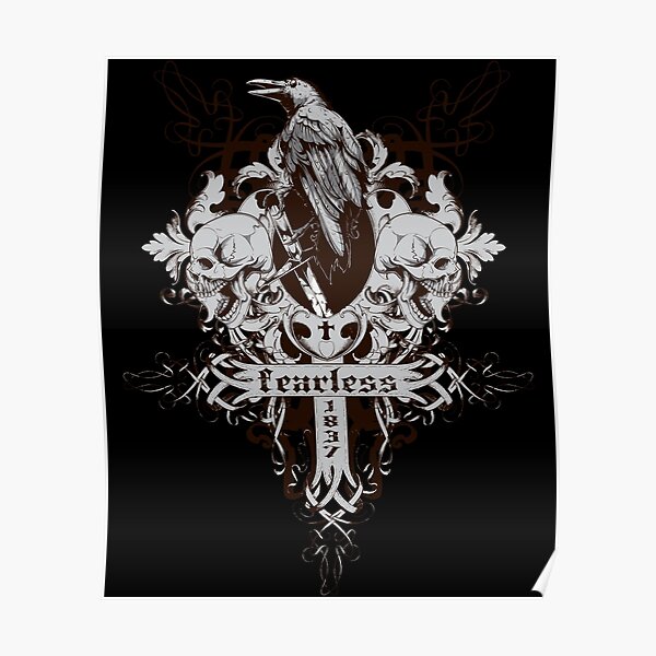"Fearless Skulls And Crow" Poster for Sale by Savage-Designs | Redbubble