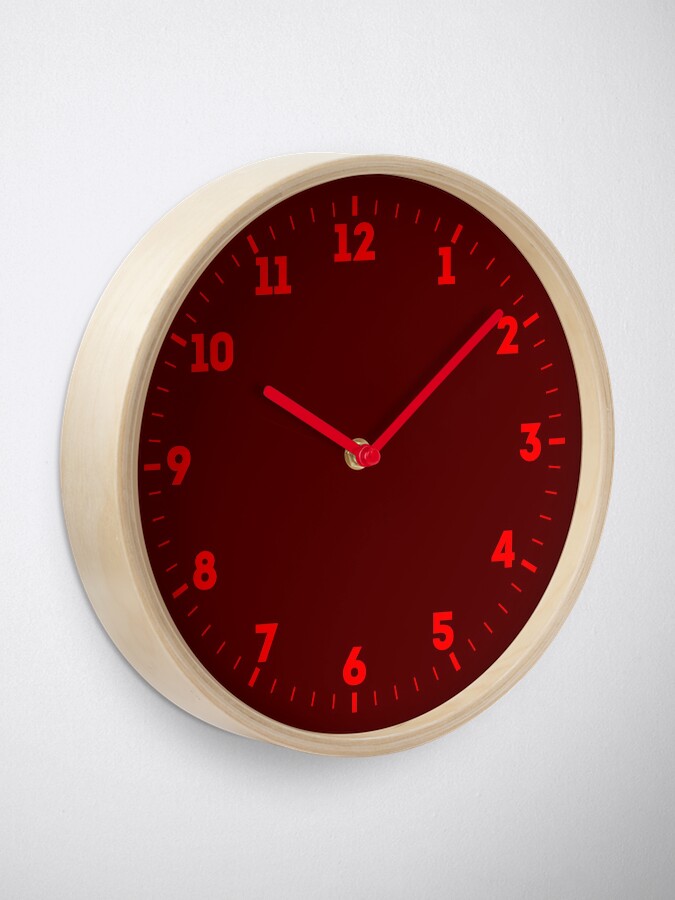 "Burgundy Red Solid Color Decor" Clock for Sale by Garaga | Redbubble
