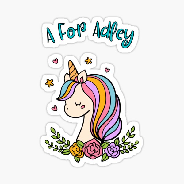 "Youtube A For Adley | colorful Unicorn cute T - shirt Design ...